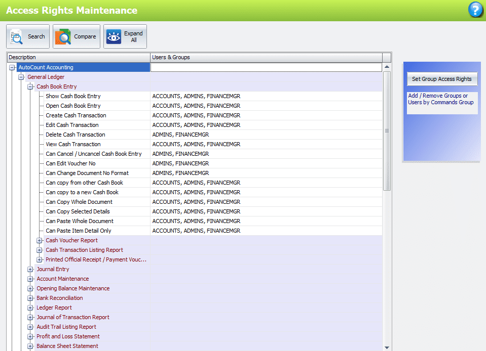 Flex Software : AutoCount Accounting : Security